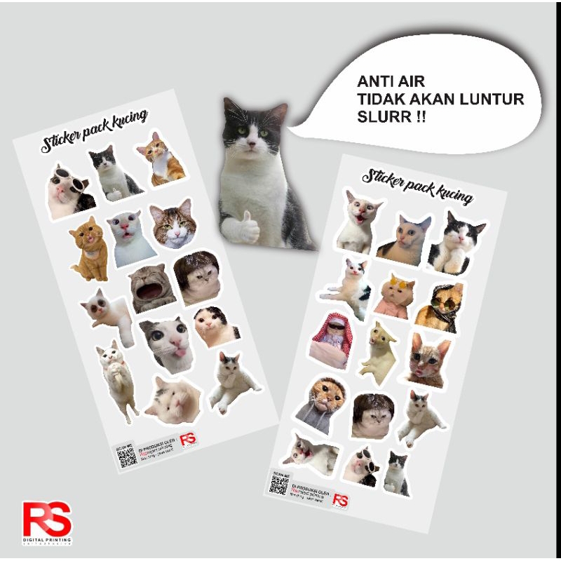 Jual STIKER KUCING PACK MEME LUCU ANTI AIR TAHAN SINAR MATAHARI ...