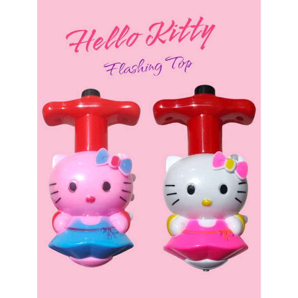 Jual Mainan Gasing Hello Kitty Doraemon Lampu Berputar /Hello kitty ...