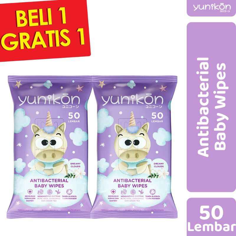 Jual TISU BASAH YUNIKON UNGU ANTI BACTERIAL | Shopee Indonesia