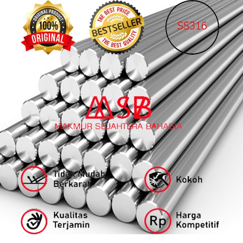 Jual STAINLESS AS 12 MM SUS 316 - AS MONEL - ROUND BAR - AS STAINLESS - AS SHAFT - SMOOTH ROD ...