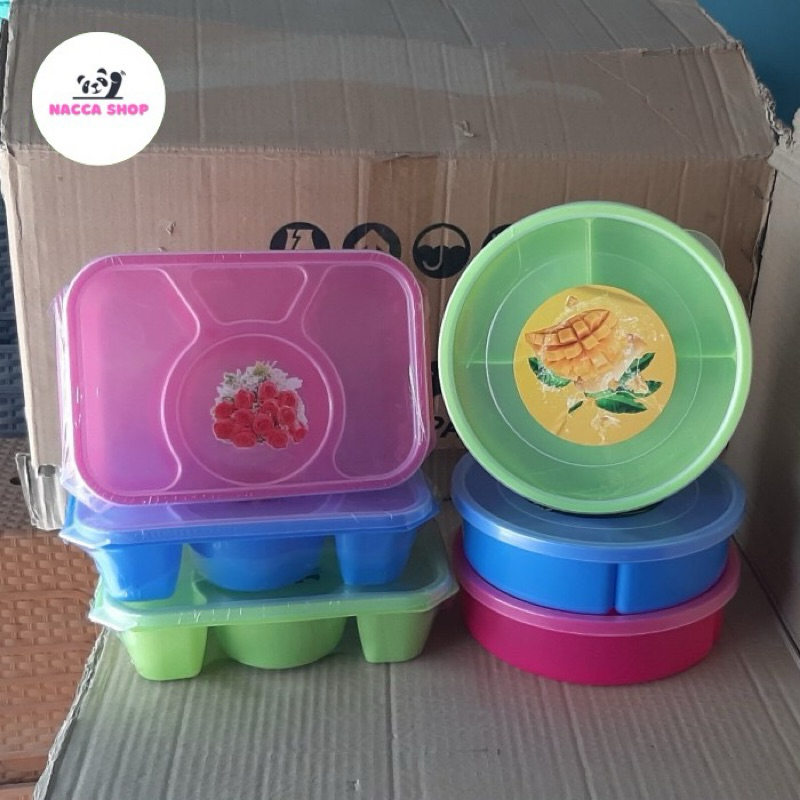 Jual Tempat Kotak Makan / Bekal / Ompreng / Rantang Catering Plastik sekat | Shopee Indonesia
