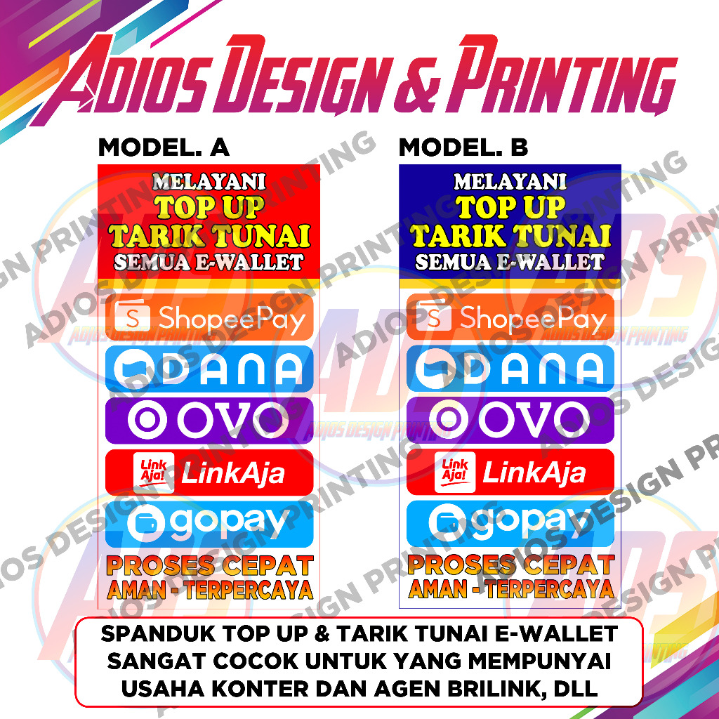 Jual Banner Spanduk Top Up Untuk Konter dan Agen BRilink, dll Ukuran ...
