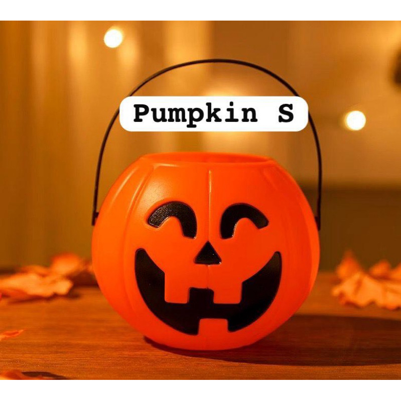 Jual Tas tempat permen halloween ukuran S/Ember pumpkin halloween ...