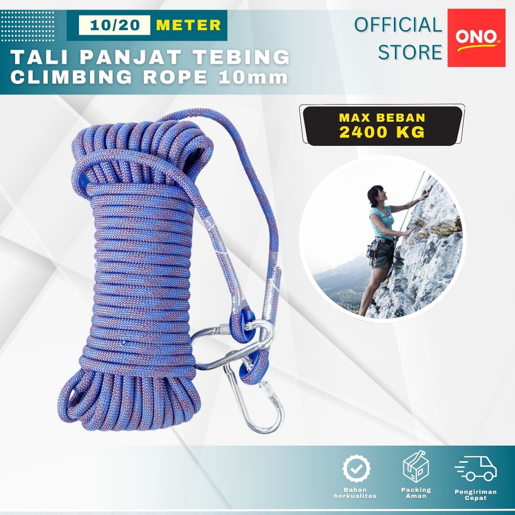 Jual ONOID Tali Panjat Tebing 10M 20M Climbing Rope Paracord Steel ...
