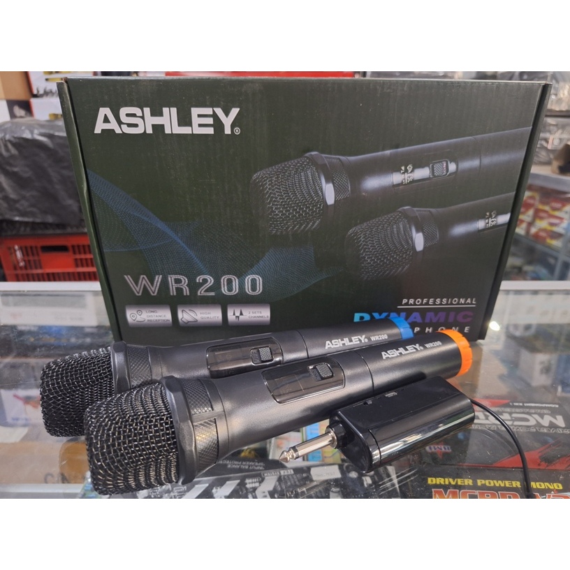 Jual Mic Wireless DOUBLE Profesional Microphone ashley wr200 wr 200 ...