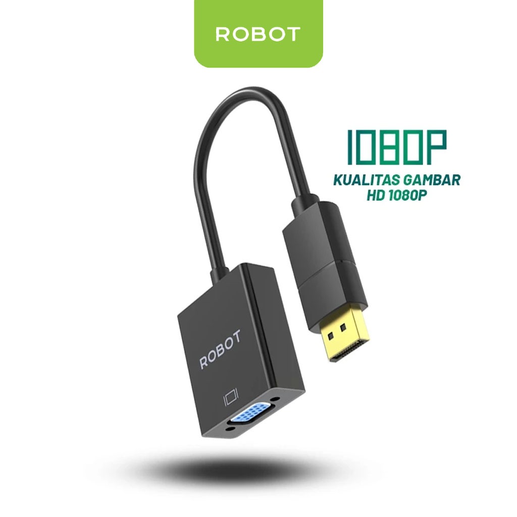 Jual ROBOT RHV40 DP Display Port To VGA Adapter Converter 1080P Full HD ...