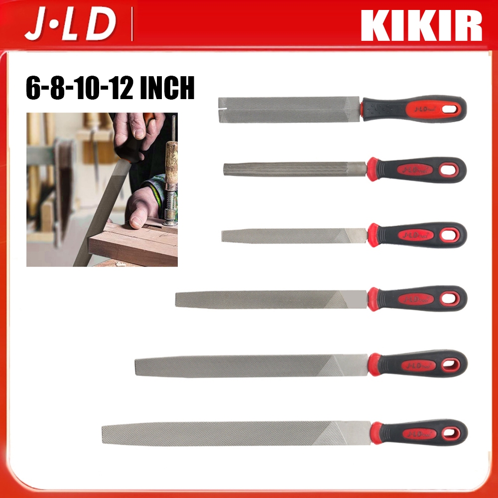 Jual COD JLD Kikir Besi 6/8/10/12" Fitter File Plat / Bulat / Kotak / Segitiga / 1/2 Bulat Set ...