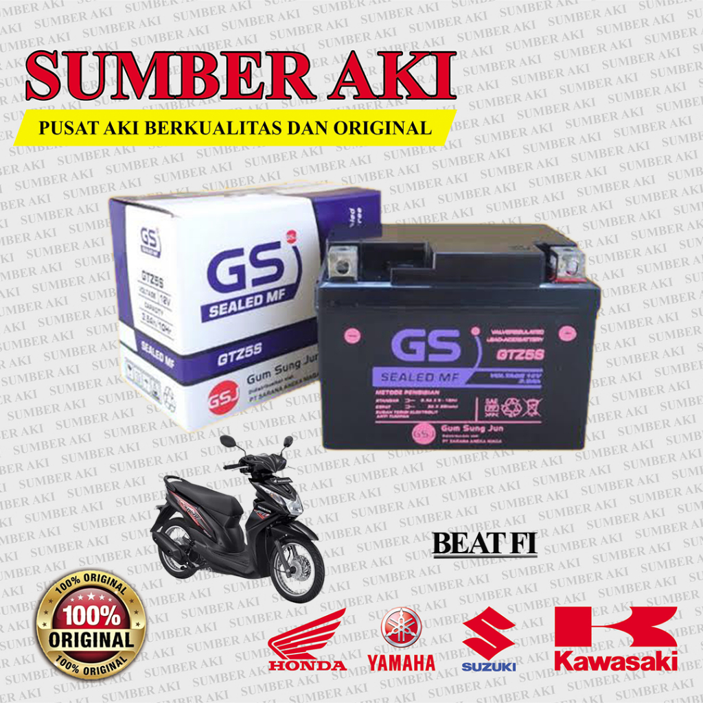 Jual Aki Motor GTZ5S MF Aki Kering Motor Beat Vario 110 Supra X 125 ...