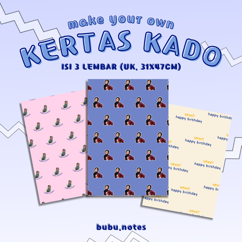 Jual KERTAS KADO CUSTOM (3 lembar A3+) | cetak gift paper viral ...