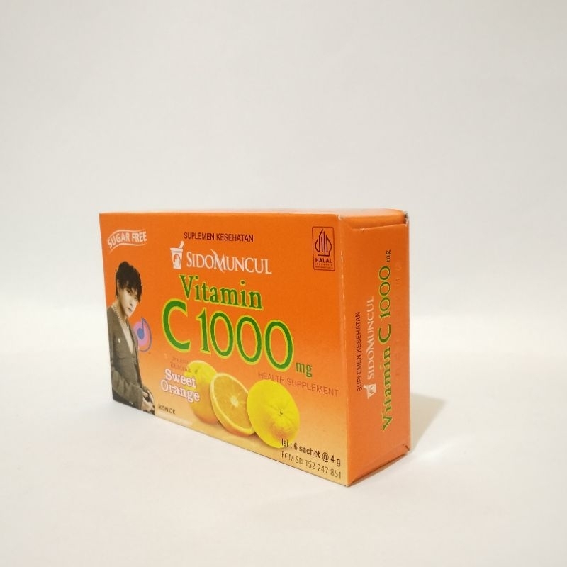 Jual Vitamin C1000 Sidomuncul rasa jeruk 1 box isi 6 sachet | Shopee ...