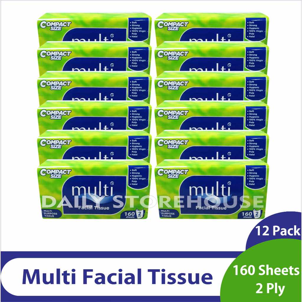 Jual Paket 12 Pack Tissue Multi Facial Soft Pack 160 Sheets 2 Ply ...