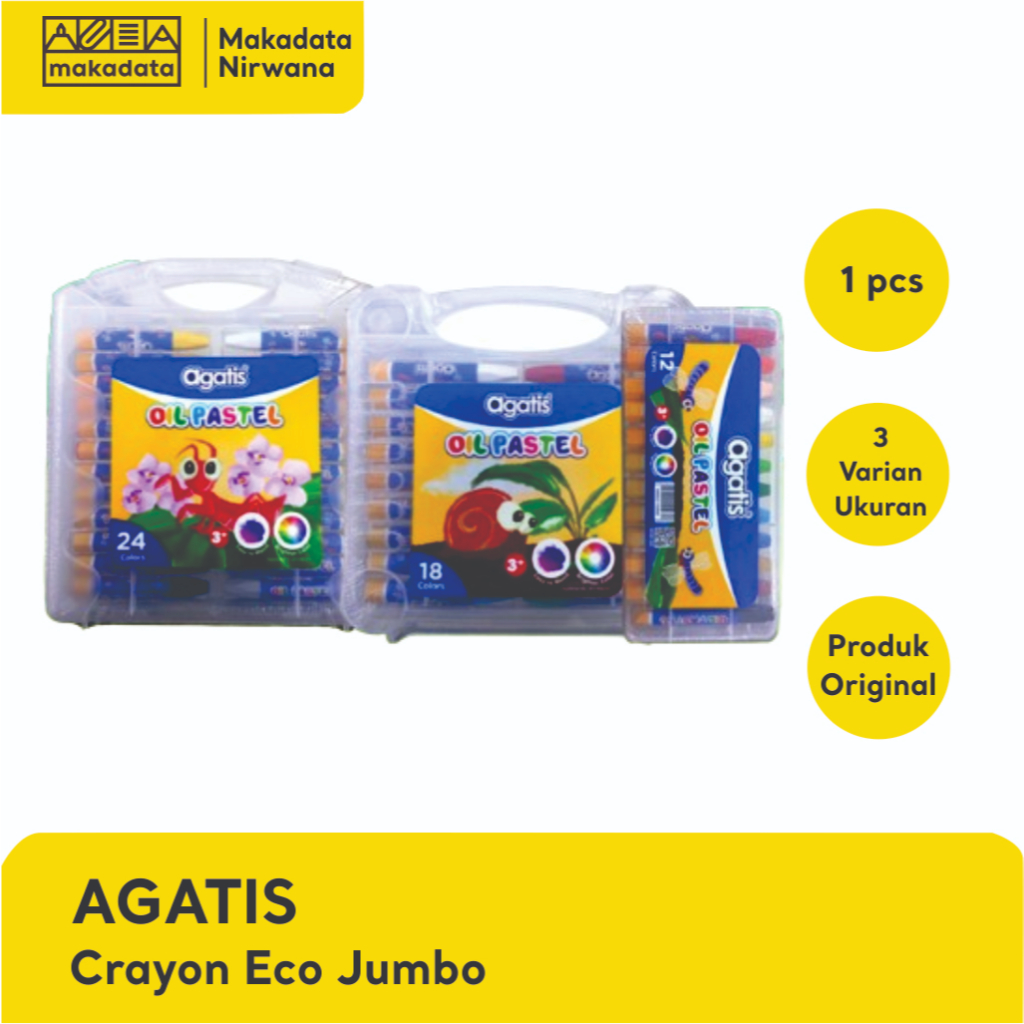 Jual AGATIS CRAYON/KRAYON ECO JUMBO 12 WARNA (1 PCS) | Shopee Indonesia