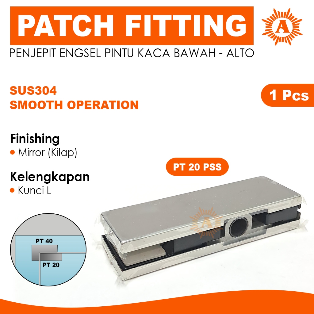 Jual Patch Fitting PT 20 Penjepit Engsel Pintu Kaca Atas Tempered Glass ...