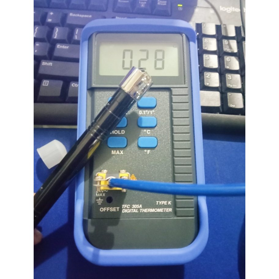 Jual High Temp Thermometer Plus Thermocouple Probe Surface Lurus Type K ...