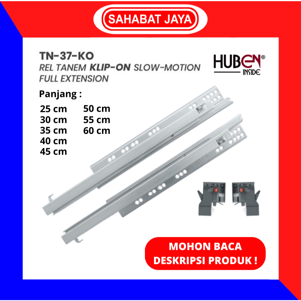 Jual HUBEN Rel Laci Tanem Tanam Tandem TN 37 Klip On Slow Motion Full Extension | Shopee Indonesia