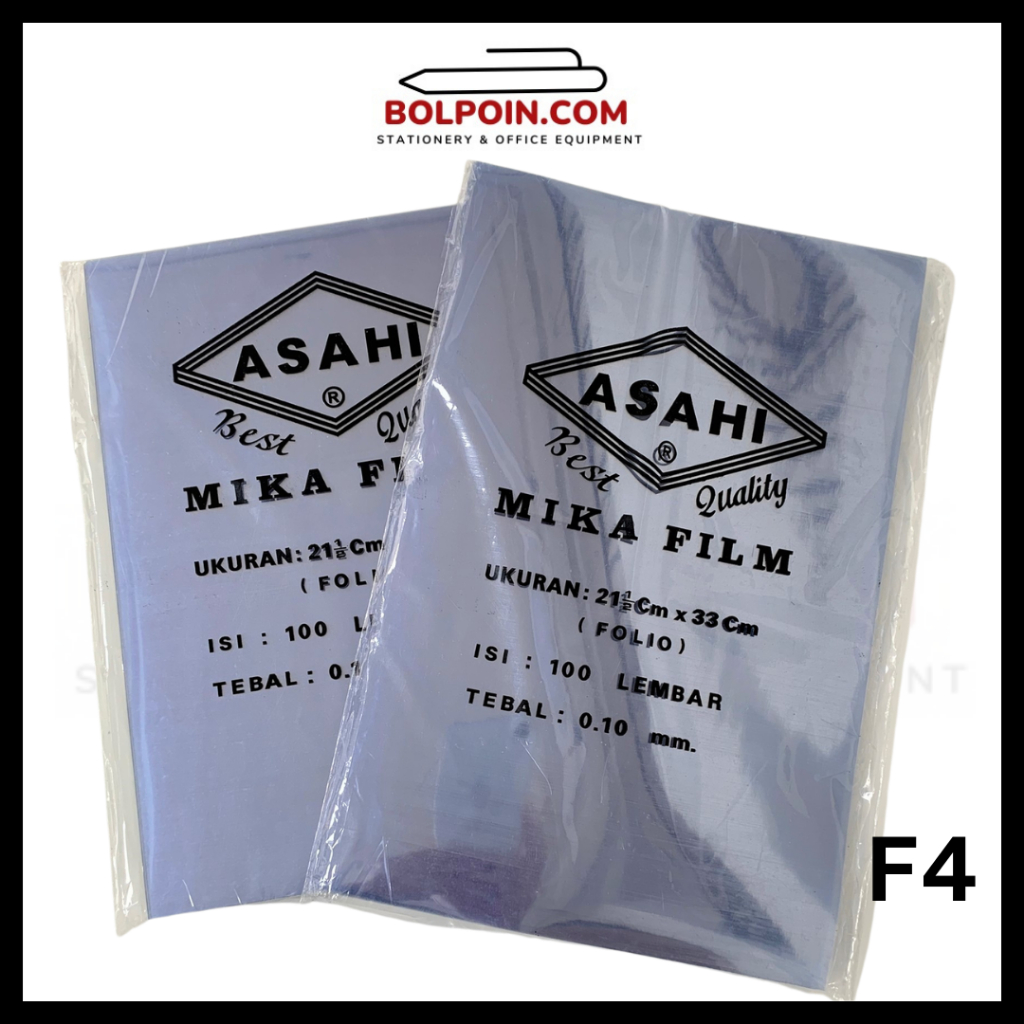 Jual Mika Cover Jilid ASAHI Folio F4 Plastik Mika Buku 0.10mm (isi 100 lembar) | Shopee Indonesia