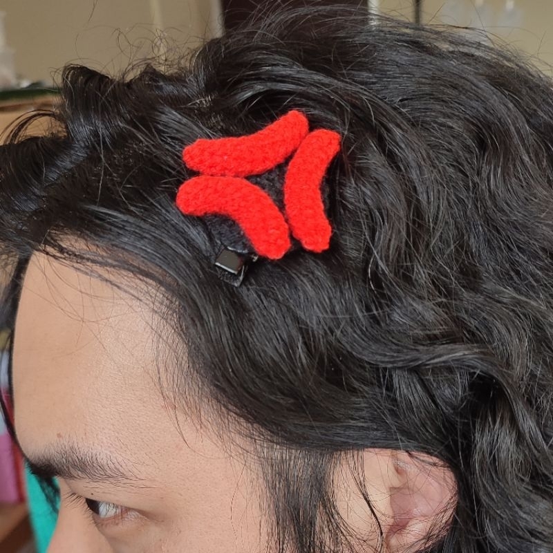 Jual Angry Hair Clip Crochet | jepit rambut marah emoji | Shopee Indonesia