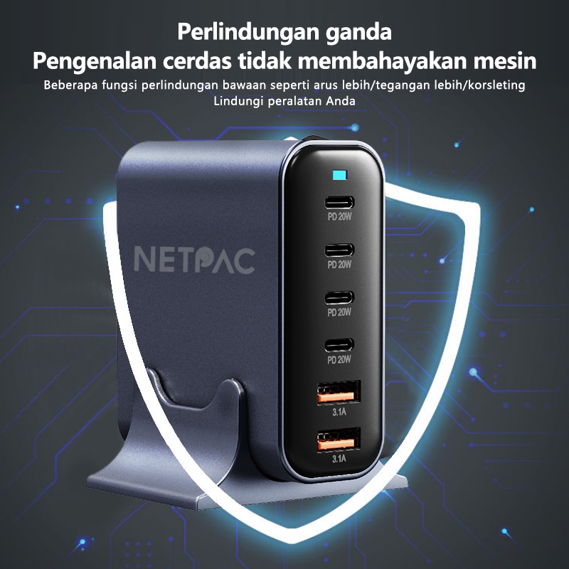 Jual HOT DEALS NETPAC AE19 Adaptor Charger Desktop Multi-Ports Super ...