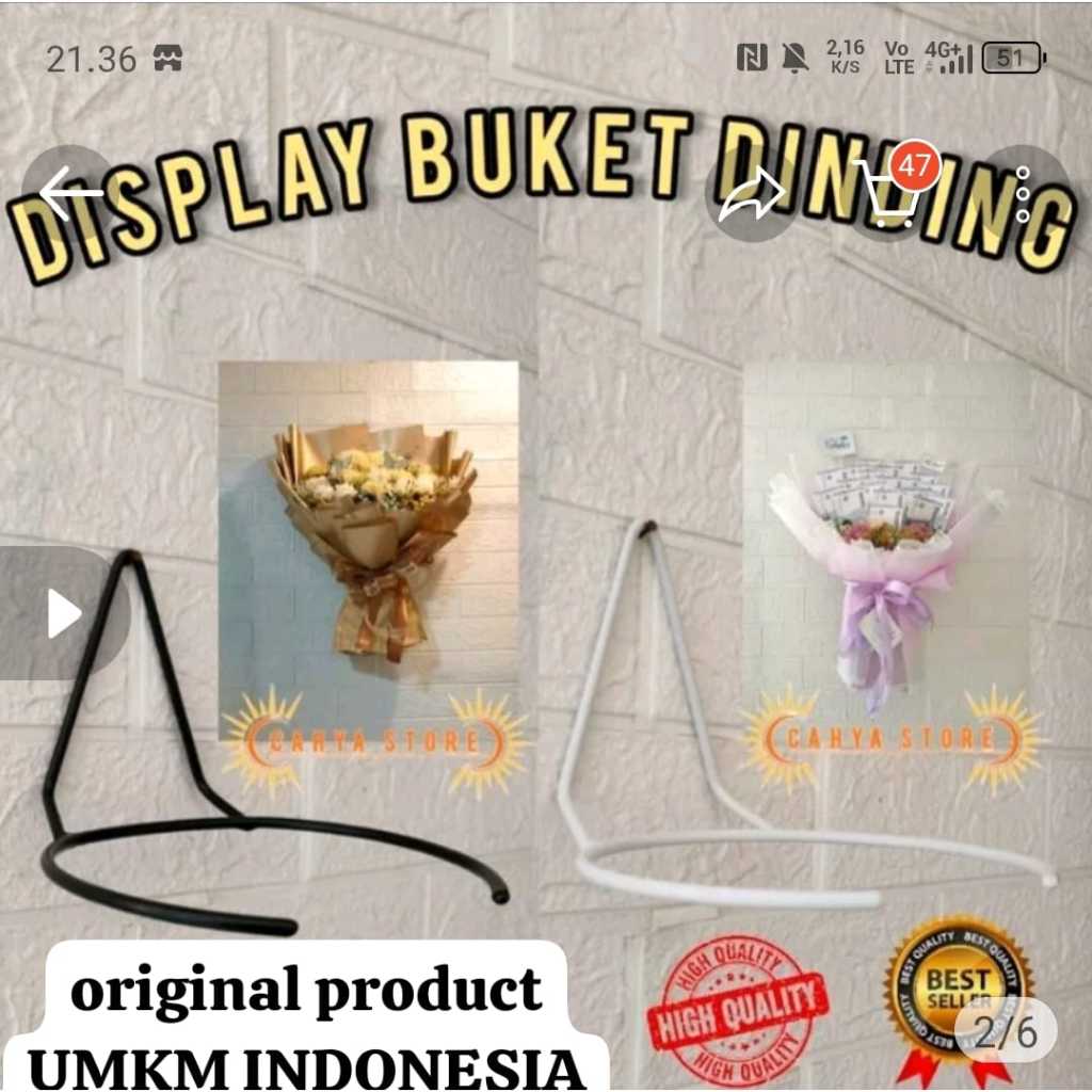 Jual display buket dinding/rak buket bunga/stand buket/rak dinding ...