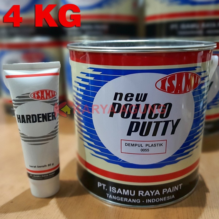 Jual Dempul ISAMU Polico Putty 4 KG (2 Komponen) Dempul Plastik Besi ...