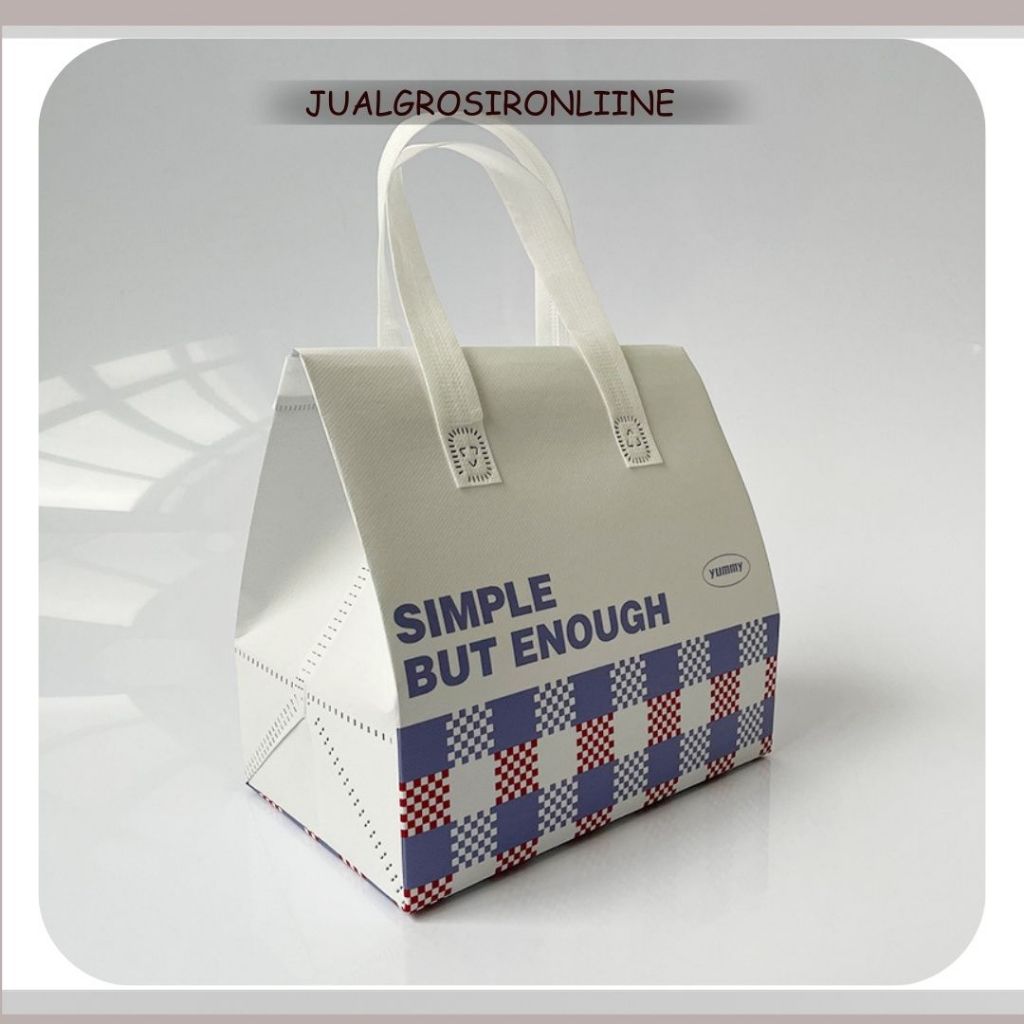 Jual Paper Bag Kain Simple Motif Tas Tahan Panas Gift Bag Makanan ...