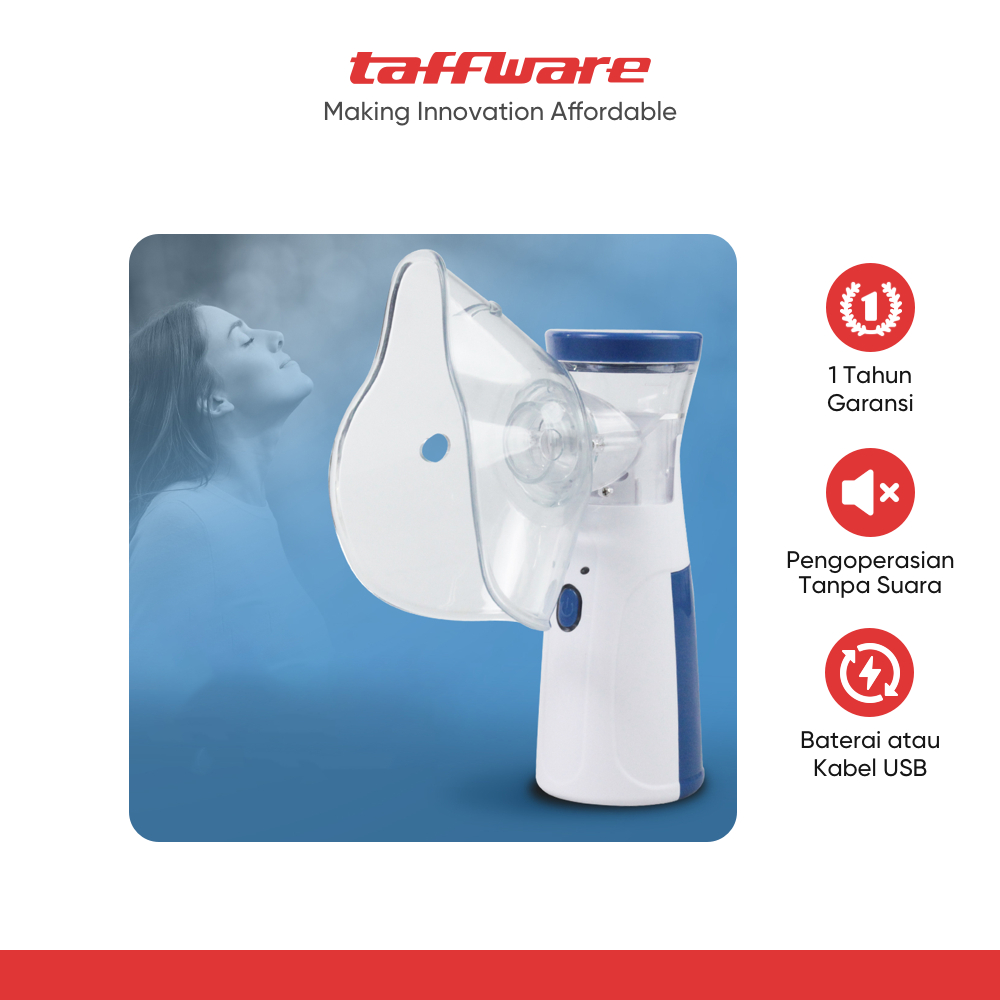 Jual TaffOmicron Alat Terapi Pernapasan Handheld Inhaler Nebulizer Machine USB Charge - JSL-W302 ...