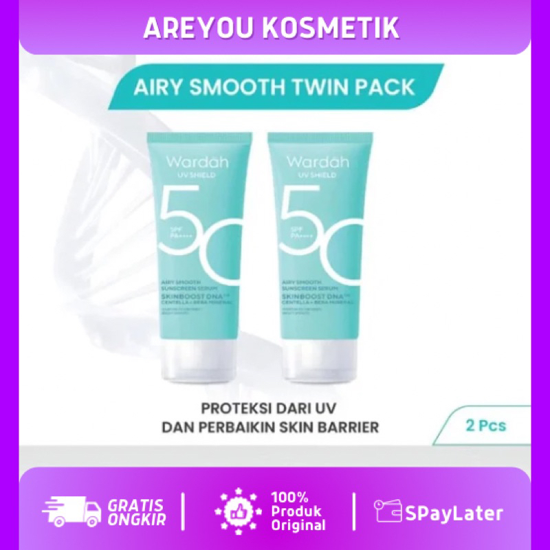 Jual WARDAH SUNSCREEN AIRY SMOOTH TWIN PACK | Shopee Indonesia