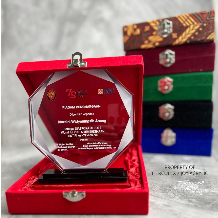 Jual PLAKAT AKRILIK + BOX BLUDRU UK 20x10CM TROPHY TROPI MEDALI PIAGAM ...