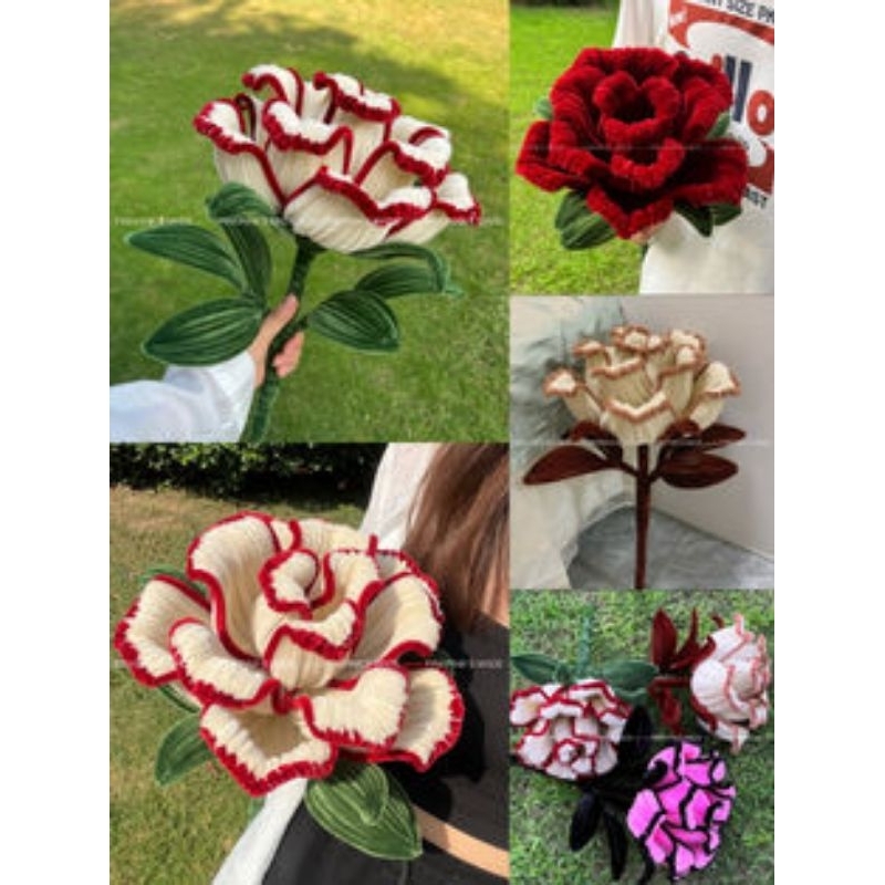 Jual Giant Bunga Rose/Bunga Kawat Bulu/Bunga Palsu/Mawar Jumbo | Shopee ...