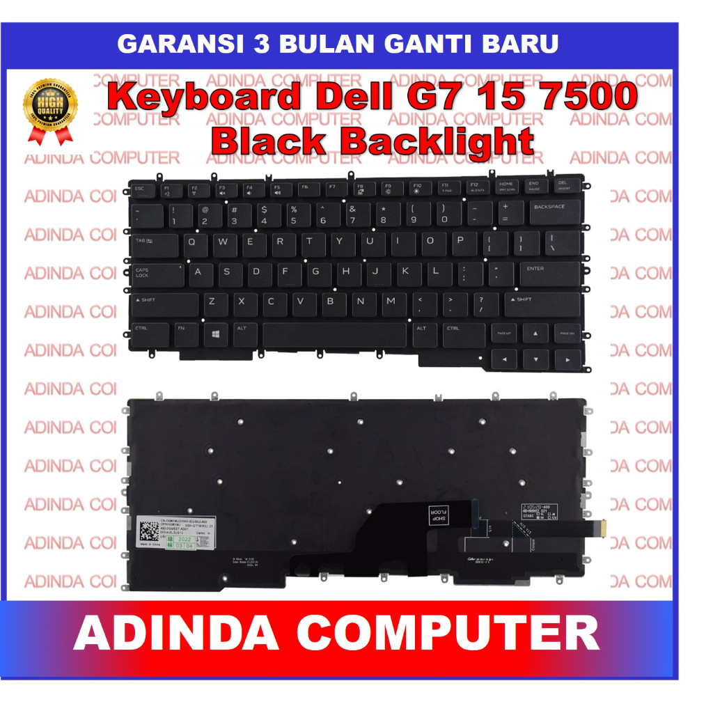 Jual Keyboard Dell G7 15 7500 G7 7500 012PWM 12PWM Black Backlight ...
