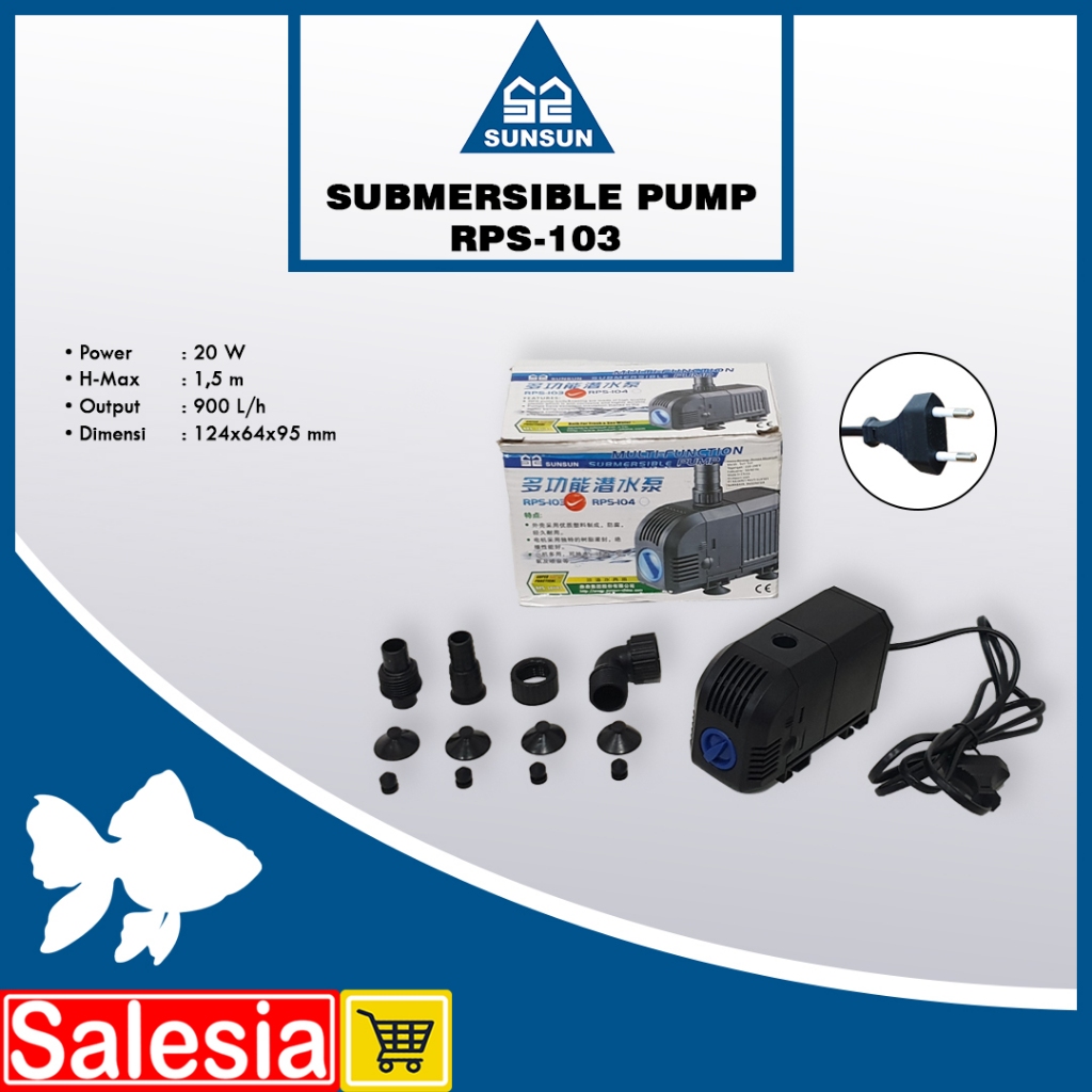 Jual POMPA AIR SUNSUN RPS 103 SUBMERSIBLE WATER PUMP KOLAM AQUARIUM ...