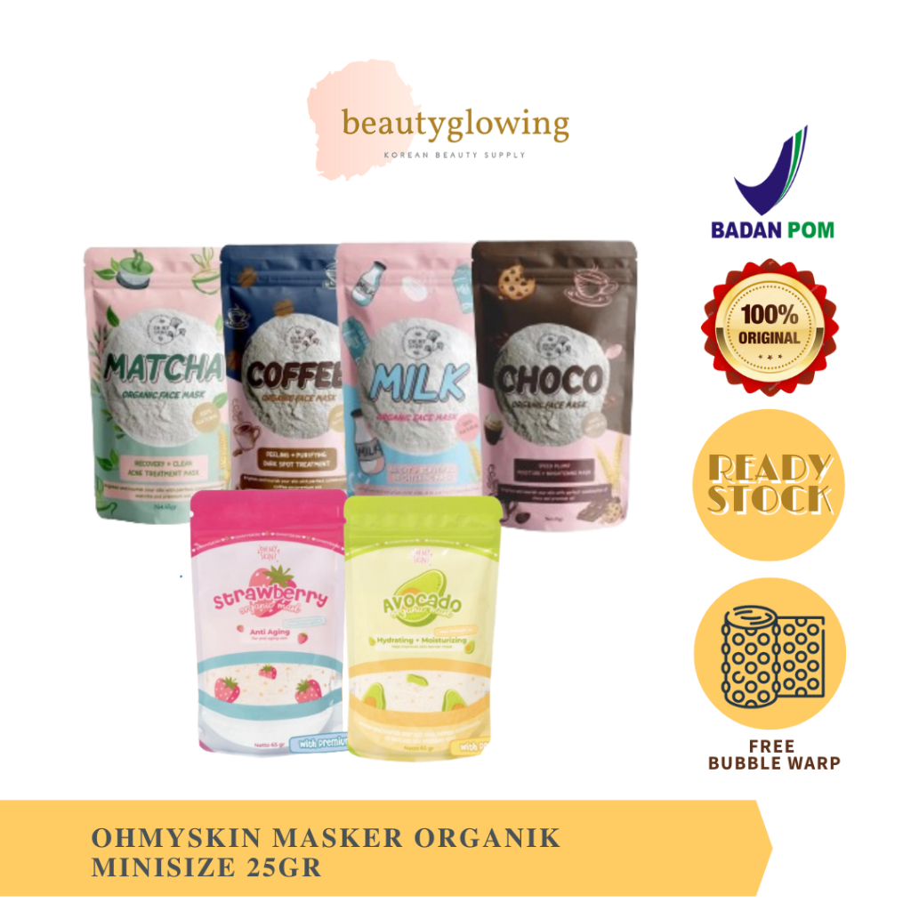 Jual OHMYSKIN Masker organik MINISIZE 25gr OH MY SKIN MATCHA | COFFEE | MILK | CHOCO ...