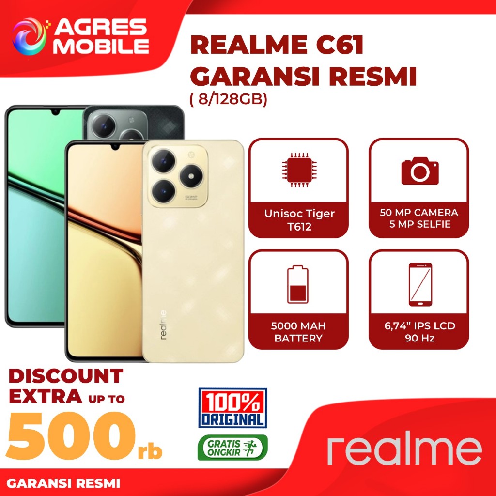 Jual REALME C61 NFC [8GB+128GB] - GARANSI RESMI 1 TAHUN | Shopee Indonesia