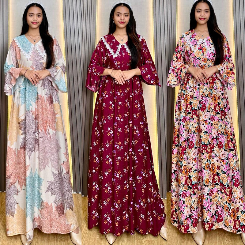 Jual daster wanita Weenee ld 130cm - daster jumbo kerah daster rayon ...