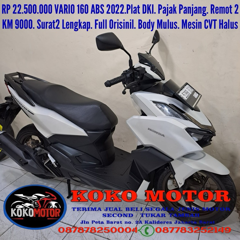 Jual Dijual Motor Bekas VARIO 160 ABS 2022. Plat DKI Jual Beli Motor ...