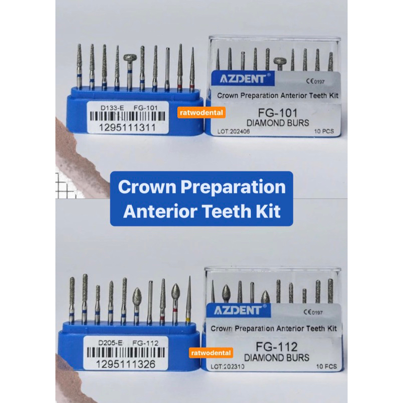 Jual crown & bridge preparation anterior teeth diamond burs Azdent FG ...