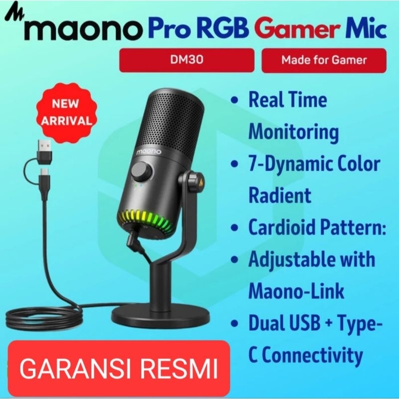 Jual Maono DGM Pro RGB Mic Gamer Gaming Live Streaming Stream Microphone Recording Studio ...