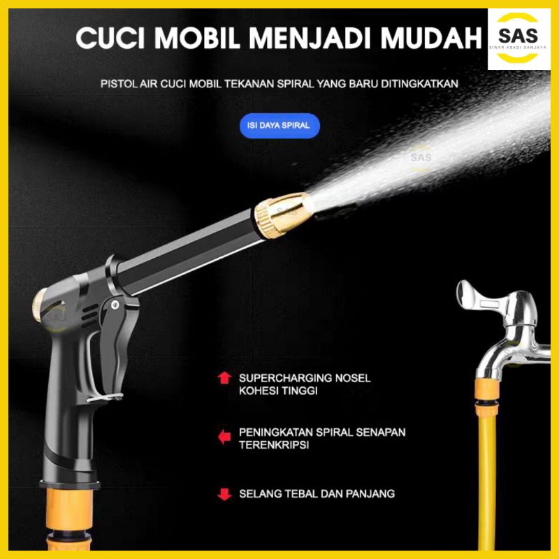 Jual [SAS] Kepala Semprotan Air Cuci Mobil Motor Tanpa Listrik High ...
