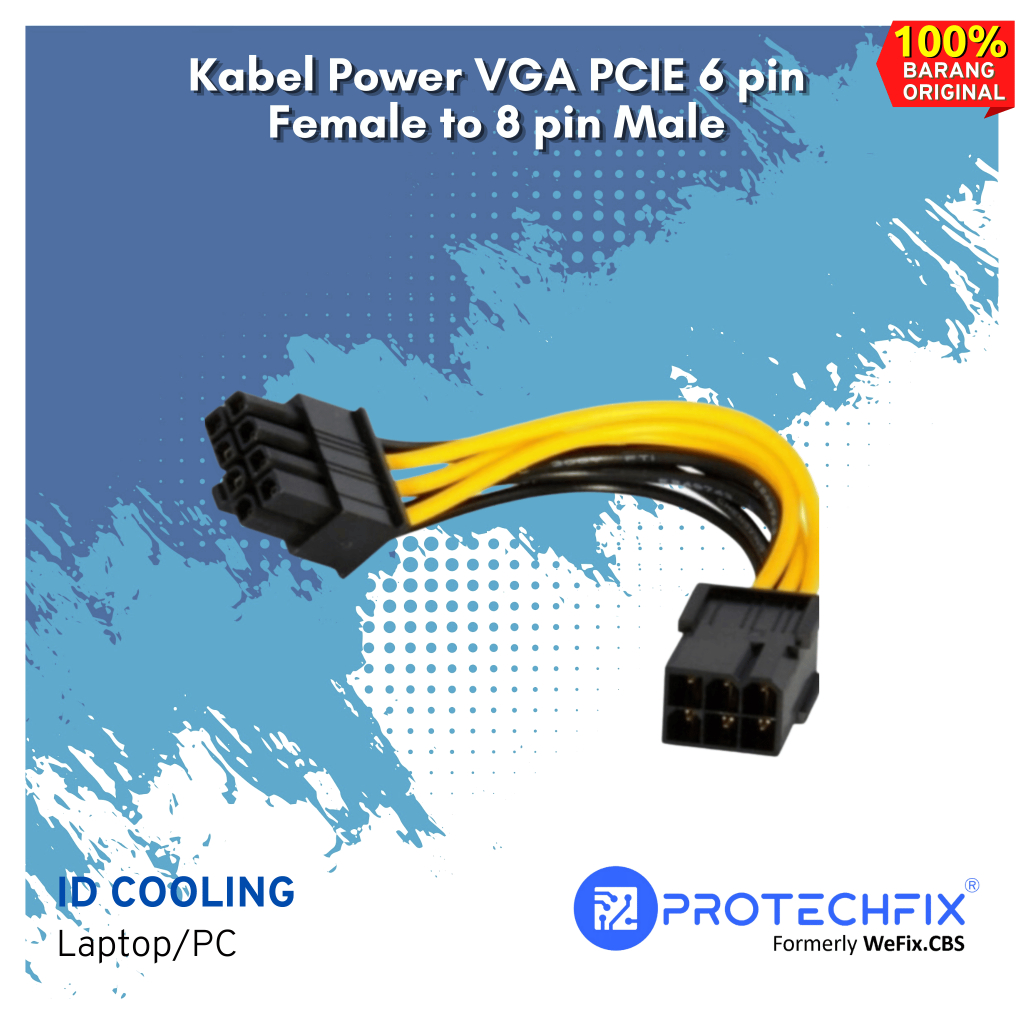 Jual Kabel Power VGA 6 pin female to 8 Pin male PCIE PCI-E | Shopee ...