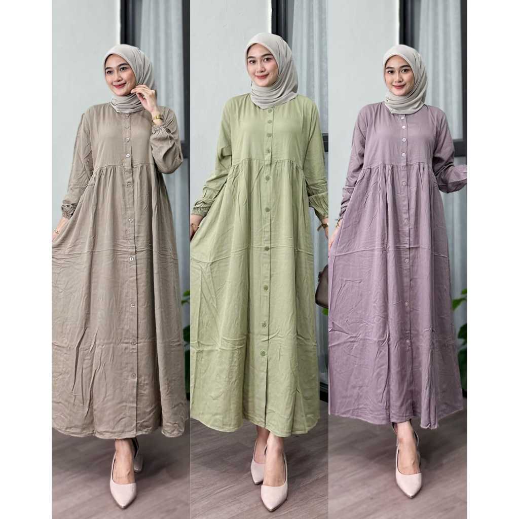 Jual Alisha gamis rayon twill premium/gamis rayon twill ori wanita ...