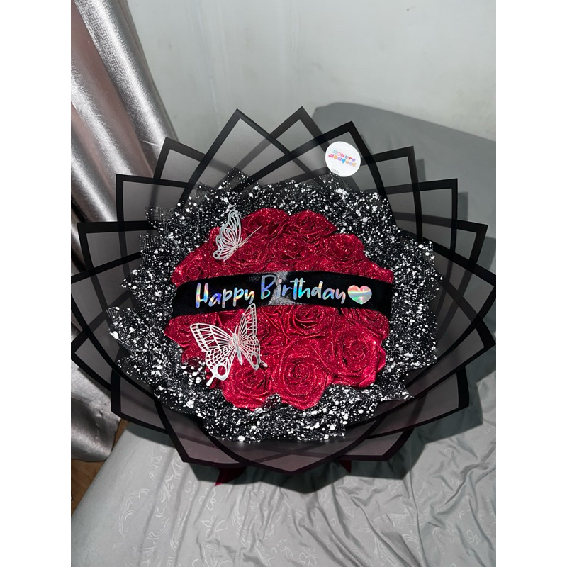 Jual ROUND BOUQUET Buket Pita Satin Premium 19 Tangkai include ...