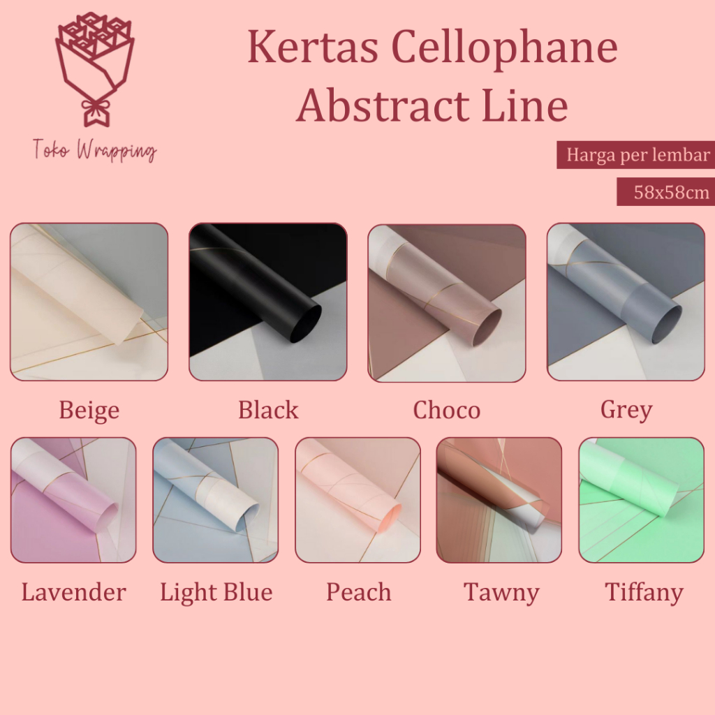 Jual Kertas Cellophane Kertas Buket Bunga [Abstract Line] Flower ...