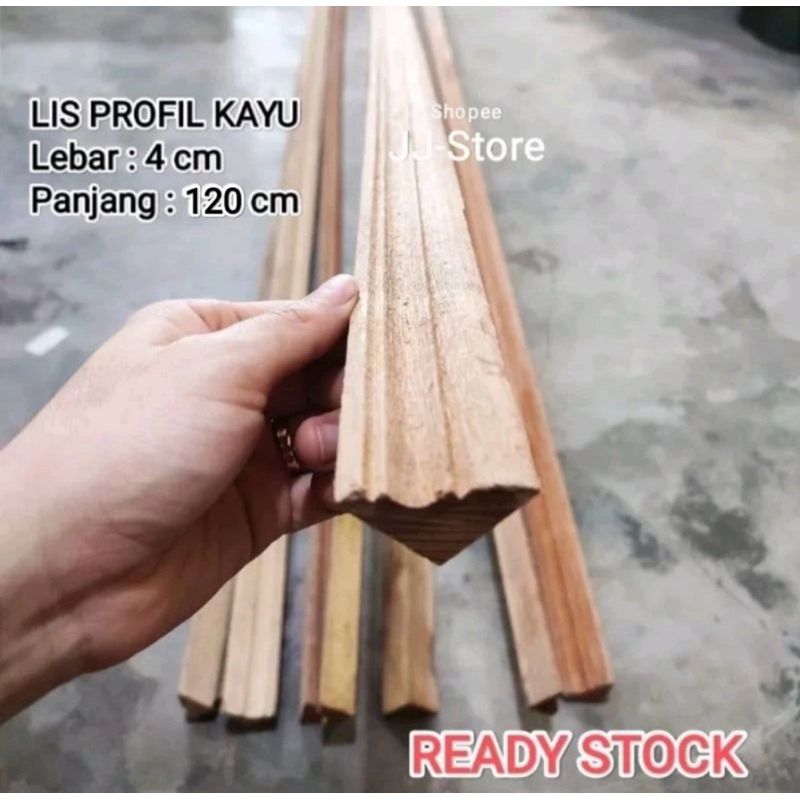 Jual LIS PROFIL SUDUT / PROFIL KAYU LEBAR 4CM PANJANG 120CM, 60CM, 30CM ...