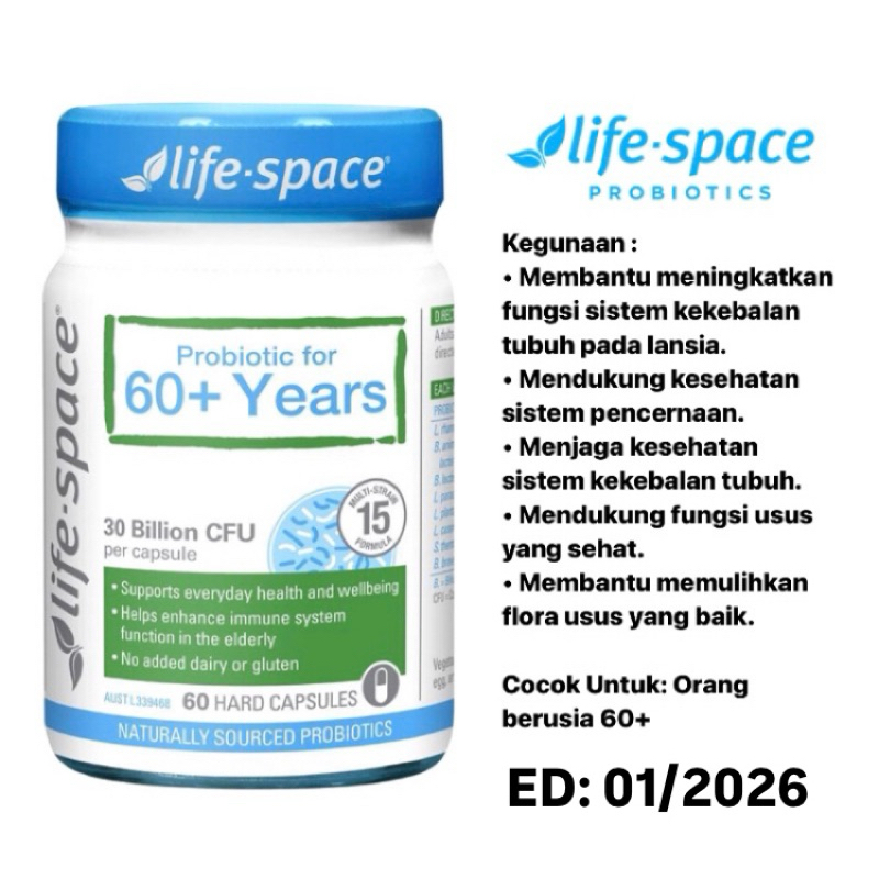 Jual Life Space Probiotic For 60+ Years 60 Capsules | Shopee Indonesia