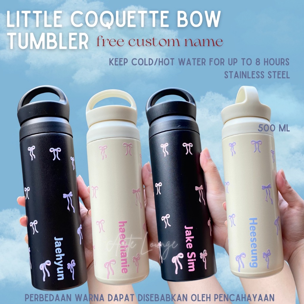 Jual Little Coquette Bow Tumbler | Custom Coquette Tumbler Pink ...