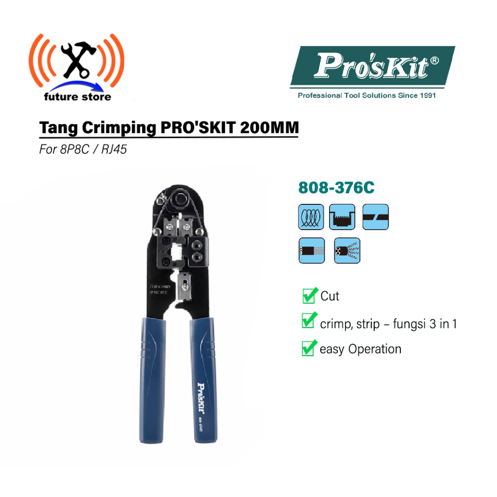 Jual PROSKIT 808-376C TANG CRIMPING 200MM - MODULAR CRIMPING TOOL ...