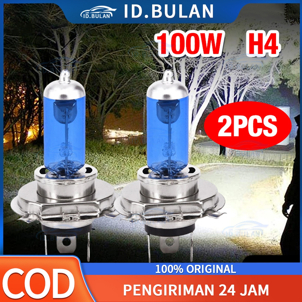 Jual Lampu Depan Otomatis Mobil, 2 Buah H4 100W 6000K 3000LM Lampu Putih Super Terang HOD ...