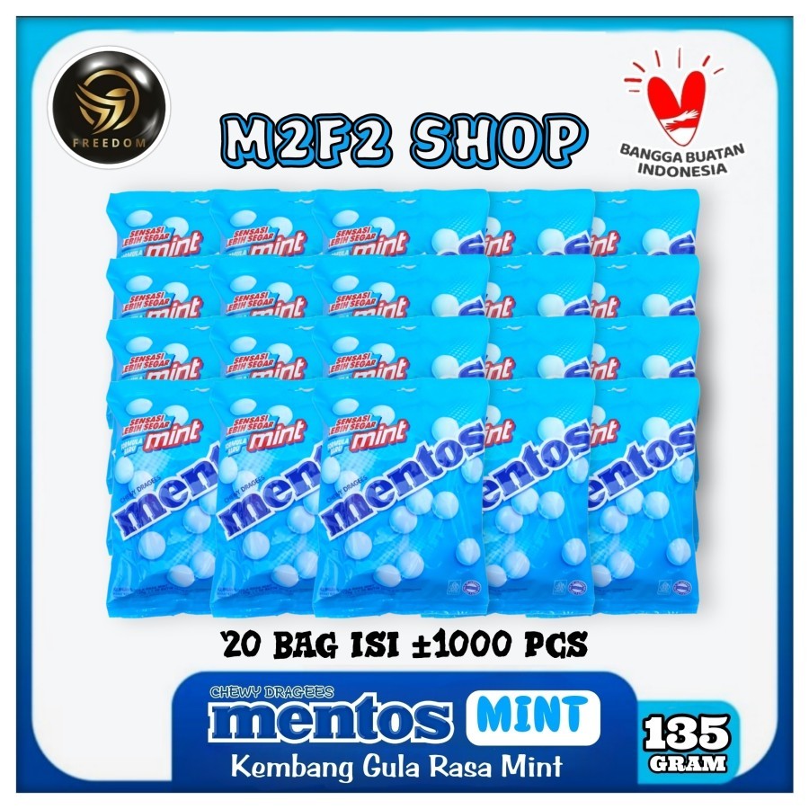 Jual Permen Mentos Mint Chewy Dragees Bag | Rasa Original - 135 gr ...