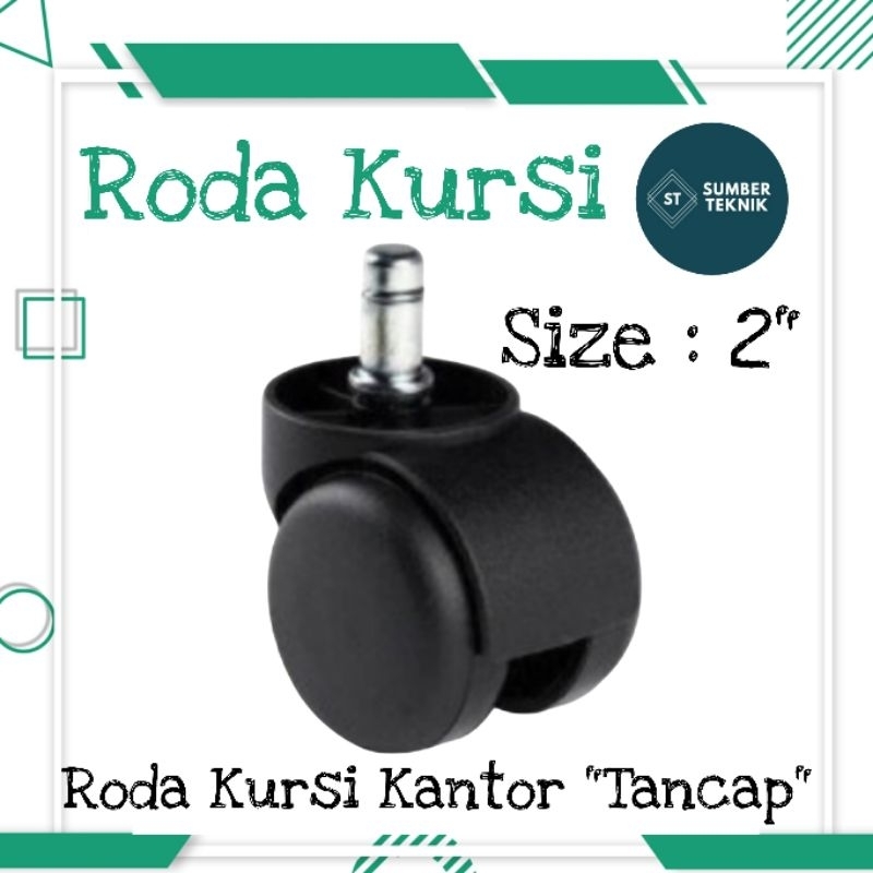 Jual Roda Kursi Kantor Tancap 2 Inch PVC Roda Hitam Kursi Serbaguna ...