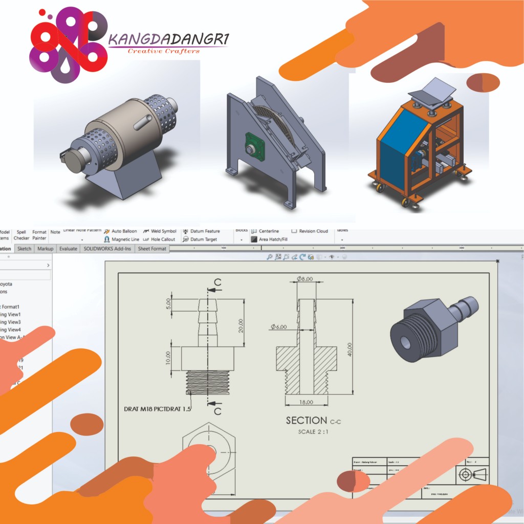 Jual Jasa Gambar Teknik Tampak 2D dan 3D Mesin Pabrikasi | Jasa desain ...
